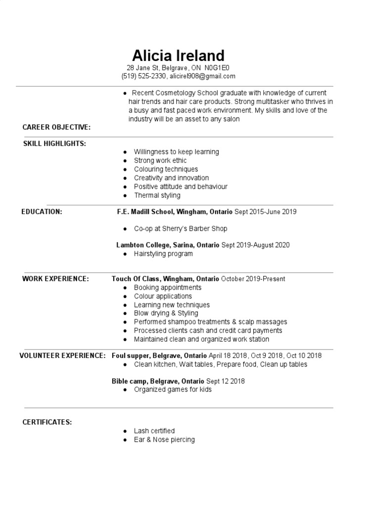 Alicia Resume - 3 | PDF