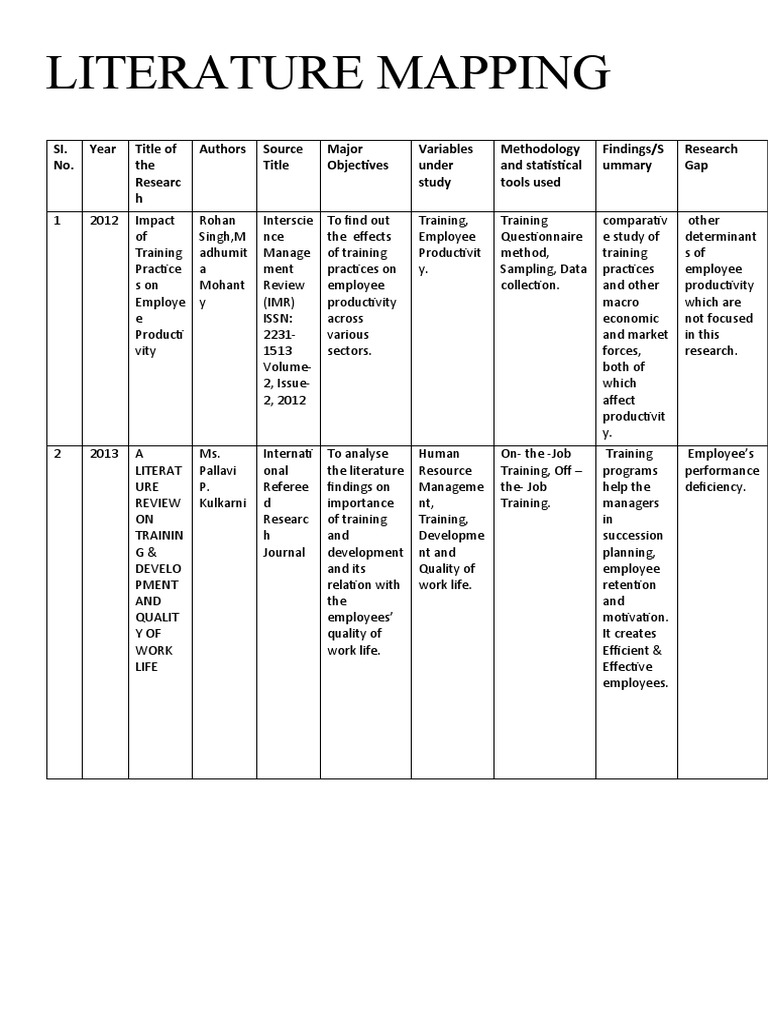 Literature Mapping | PDF | Competence (Human Resources) | Employment