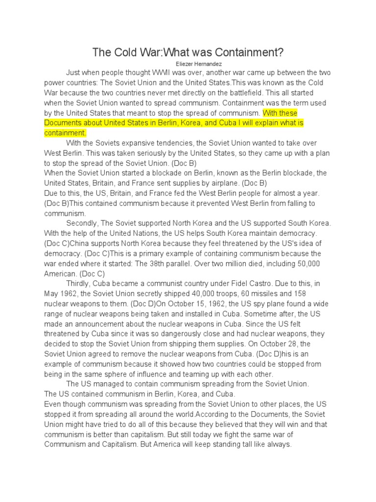 What Was Containment Final Draft | PDF | Containment | Communism