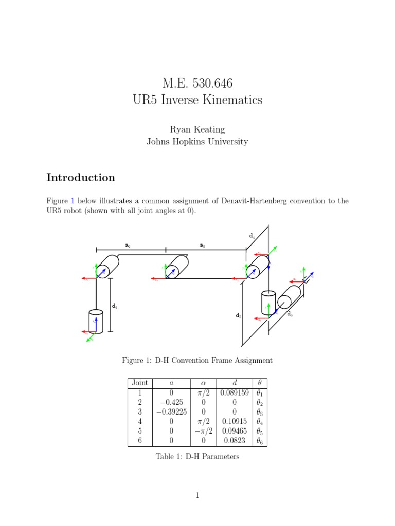 UR5 Inverse Kinematics | PDF | Trigonometric Functions | Sine