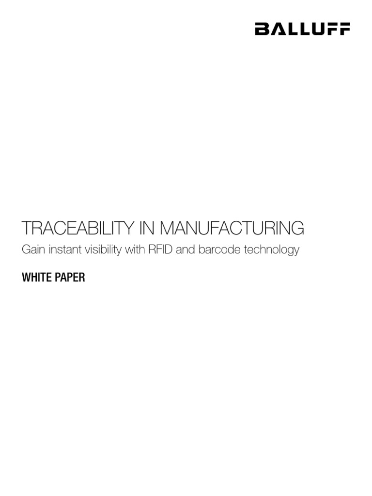 Balluff WP Traceability in Manufacturing | PDF | Radio Frequency Identification | Barcode