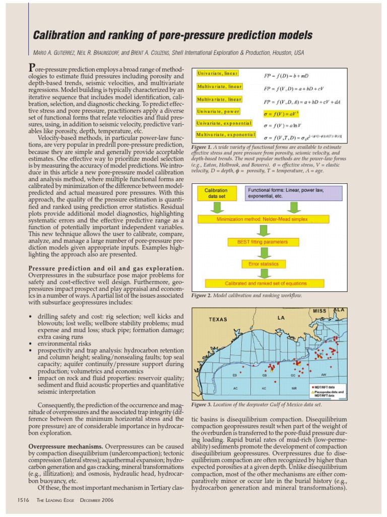 Pore Pressure Prediction Model Calibration | PDF | Errors And Residuals ...