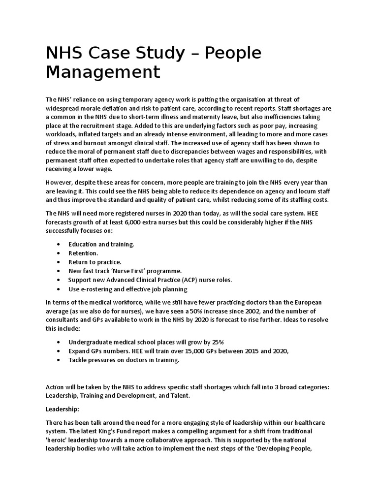 NHS Case Study | PDF | National Health Service | General Practitioner
