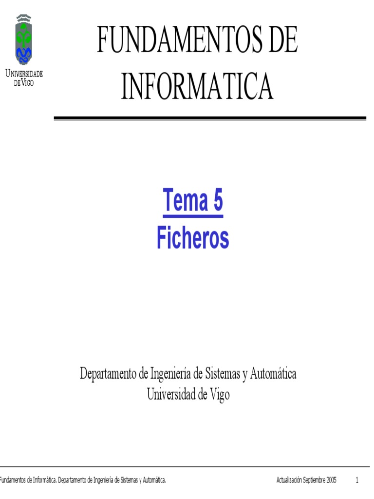 Tema 5 Ficheros PDF | PDF | Archivo de computadora | Tecnología digital