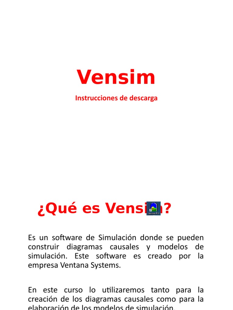 Vensim Instrucciones de Descarga | PDF | Simulación | Ventana (informática)