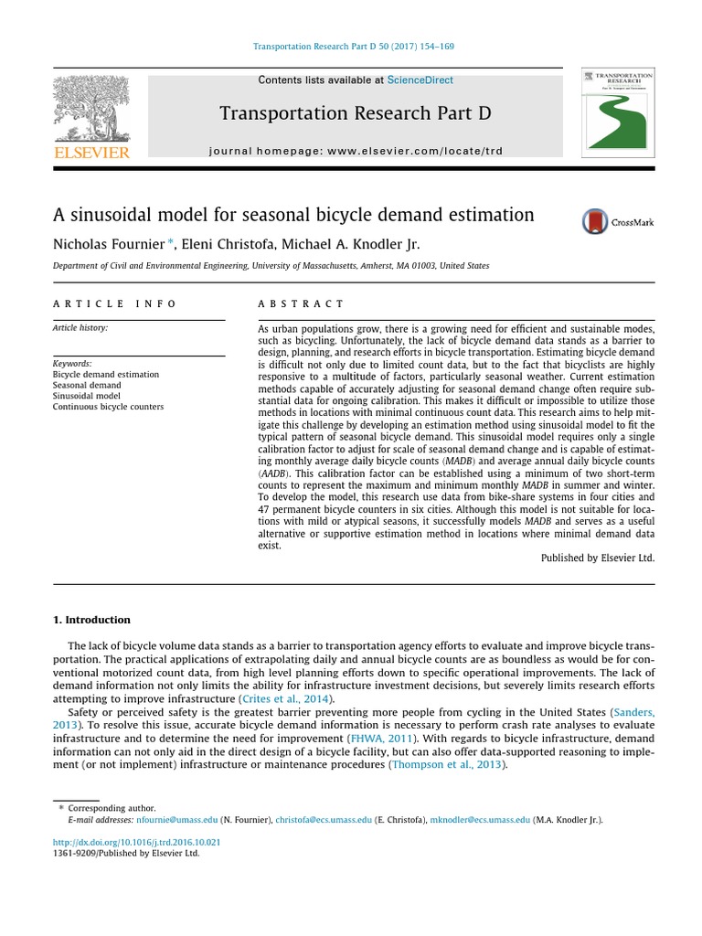 Sinusoidal Model for Bicycle Demand | PDF | Regression Analysis | Phase ...