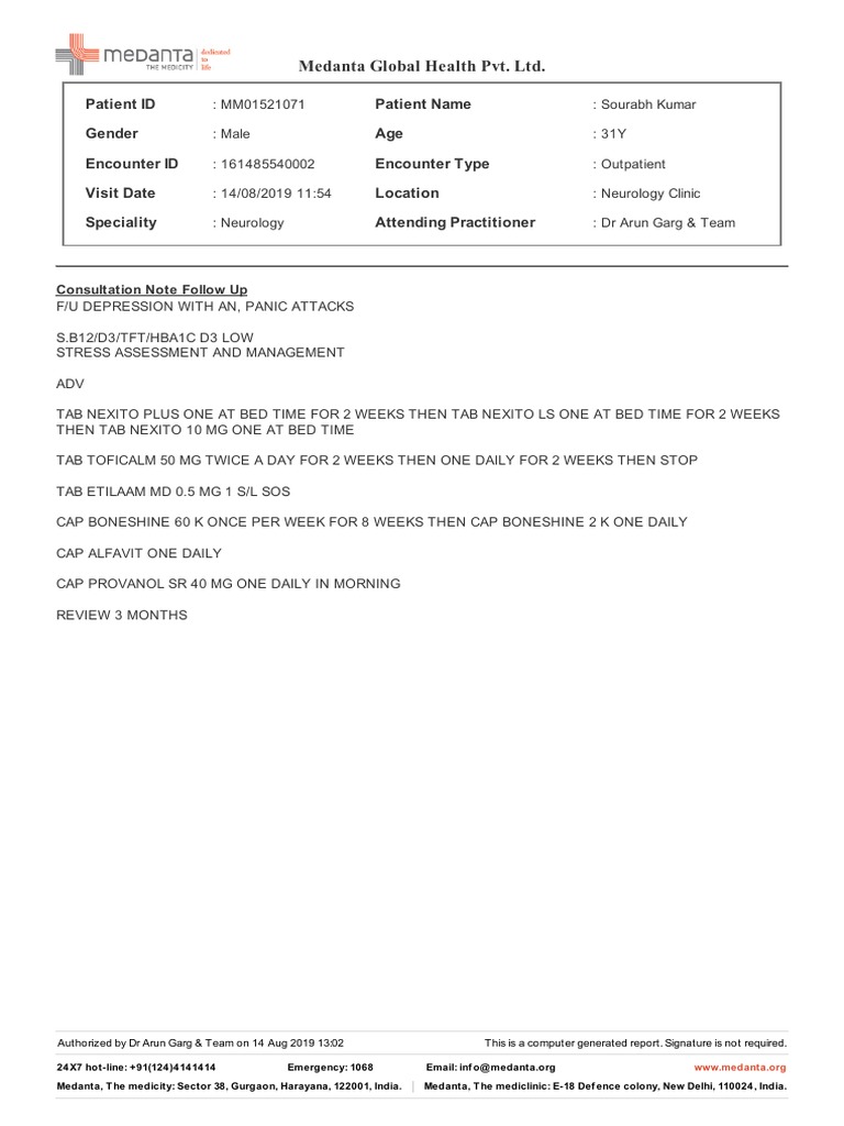 Medanta Global Health Pvt. LTD | PDF