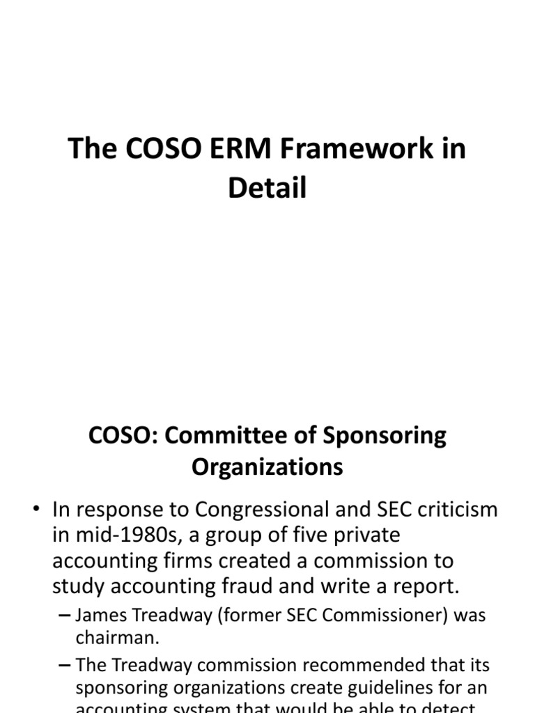 Session 2. The COSO ERM Framework in Detail | PDF | Corporate ...