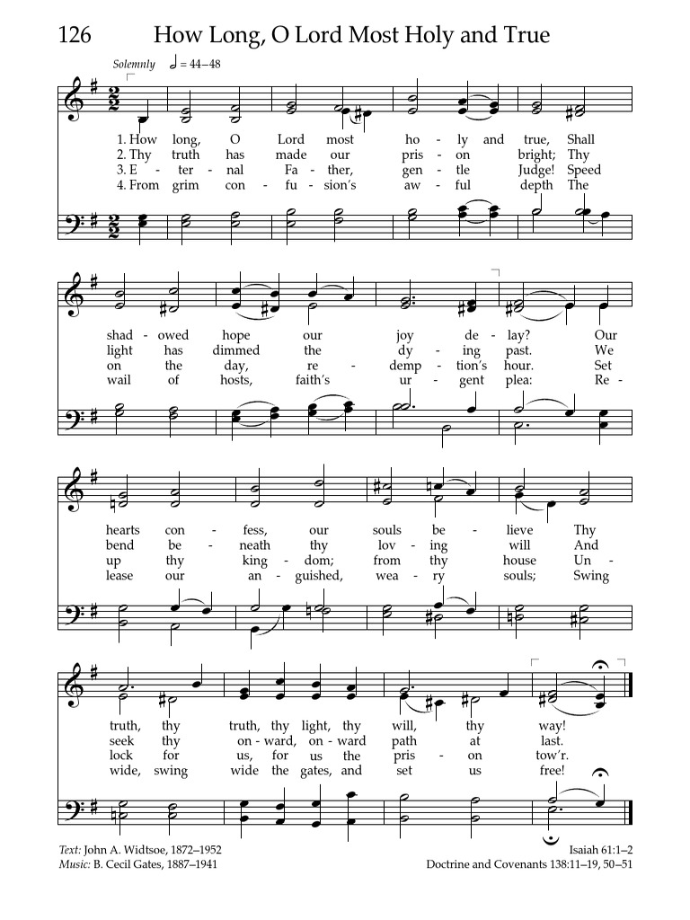2001 01 1260 How Long o Lord Most Holy and True Eng | PDF