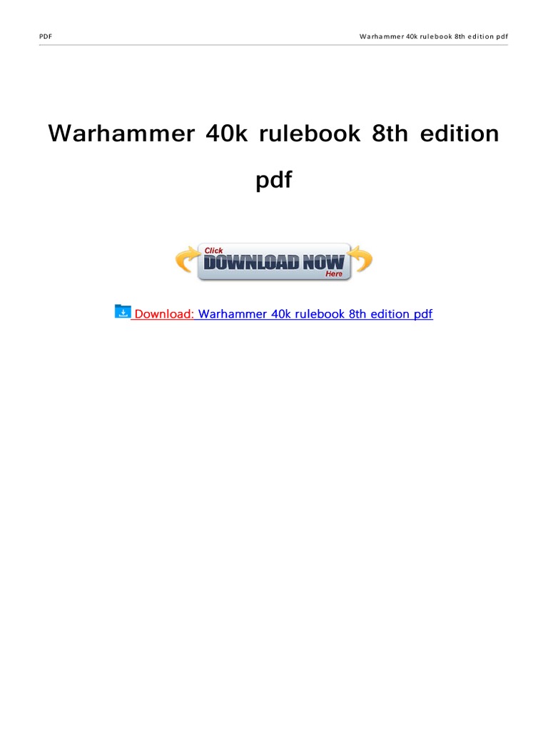 Warhammer 40k Rulebook 8th Edition PDF | PDF | Fantasy Worlds | Gaming