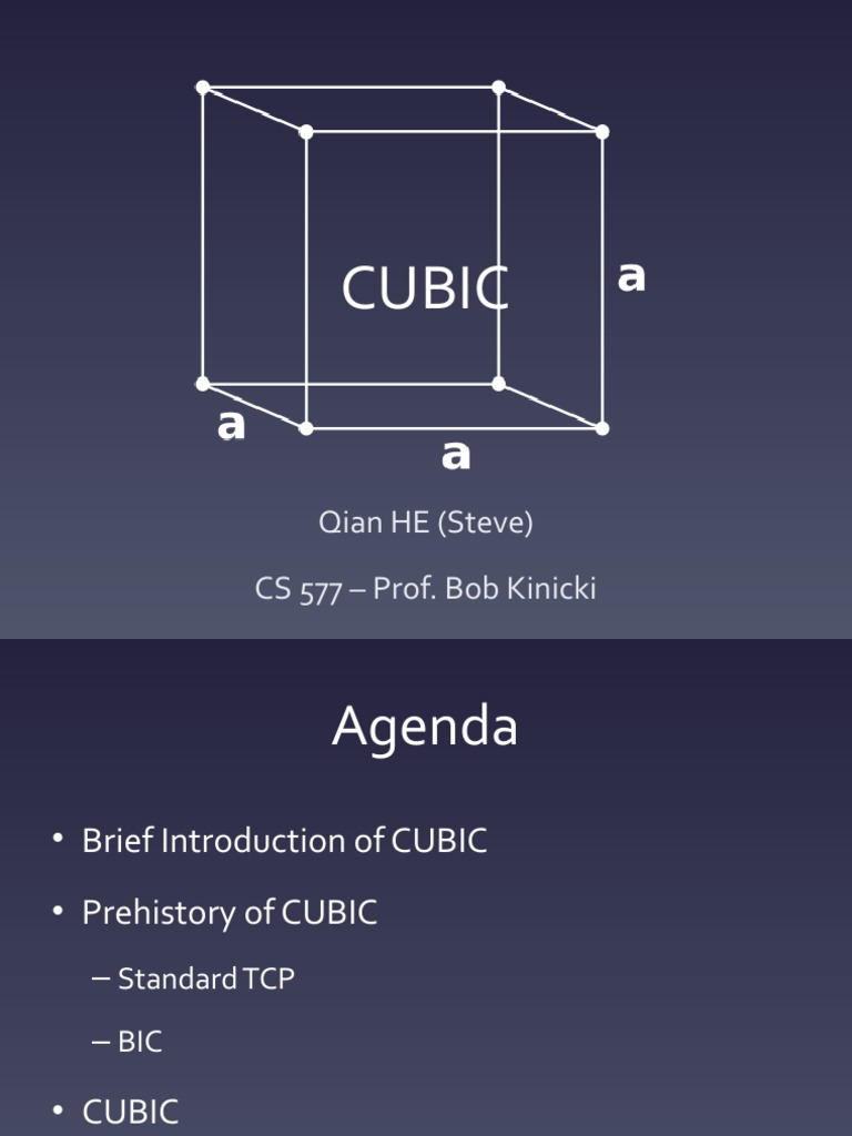 Cubic: Qian HE (Steve) CS 577 - Prof. Bob Kinicki | PDF | Network Congestion | Transmission ...