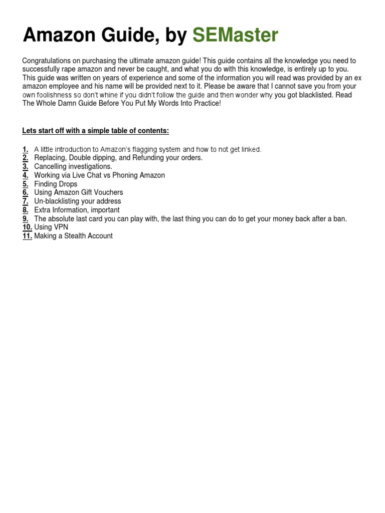 Amazon Guide, By: Semaster | PDF | Financial Transaction | Money