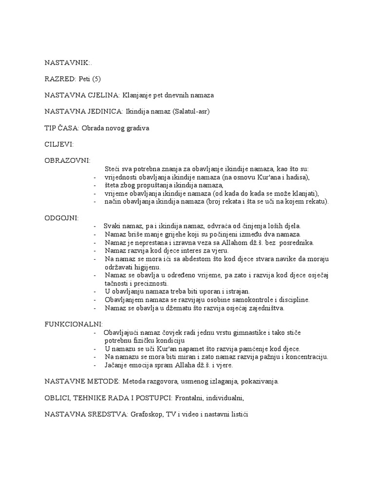 Ikindija-Namaz - Kenan | PDF