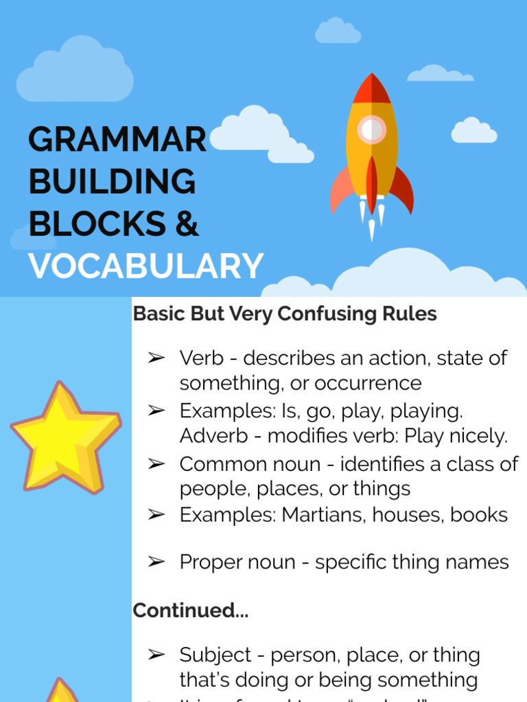 Grammar Building Blocks &: Vocabulary | PDF