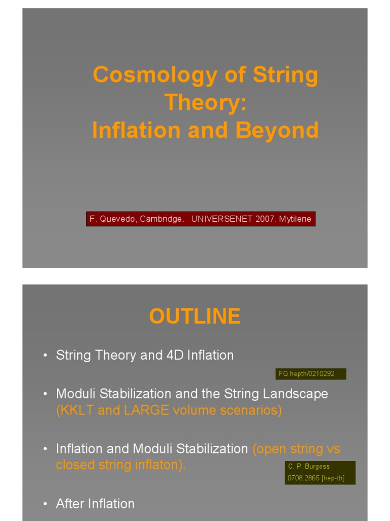 Quevedo | PDF | Inflation (Cosmology) | String Theory