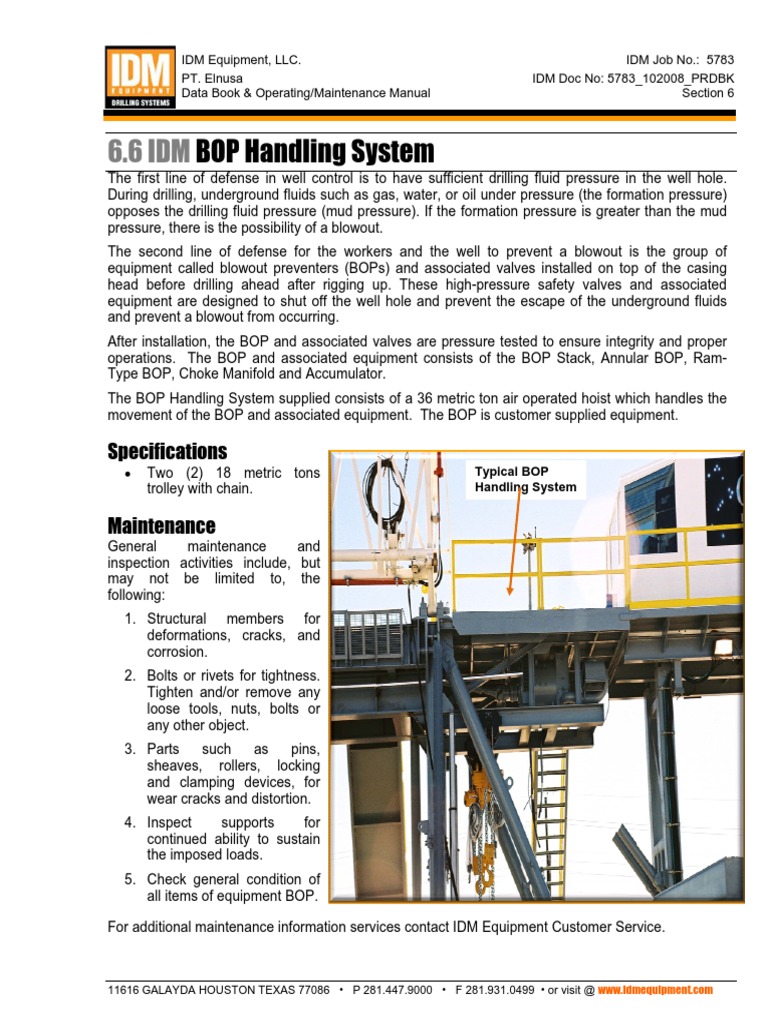 BOP Handling System | PDF | Blowout (Well Drilling) | Mechanical Engineering