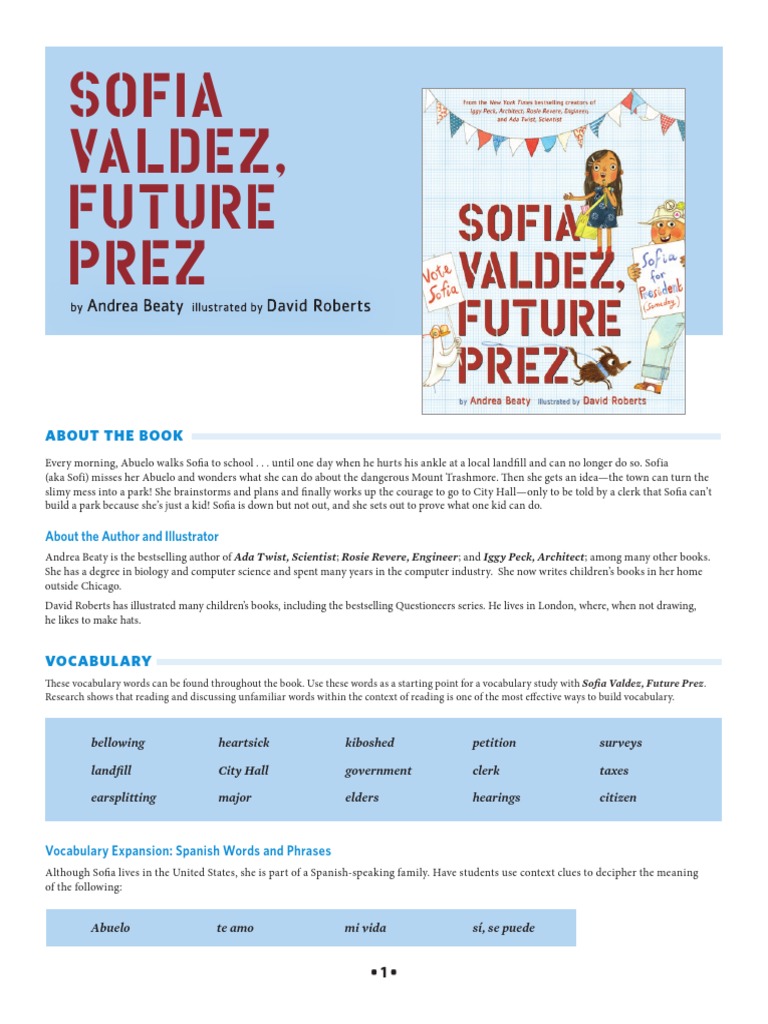 Sofia Valdez, Future Prez Teaching Guide | PDF