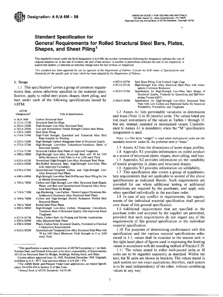 Astm A6 | PDF