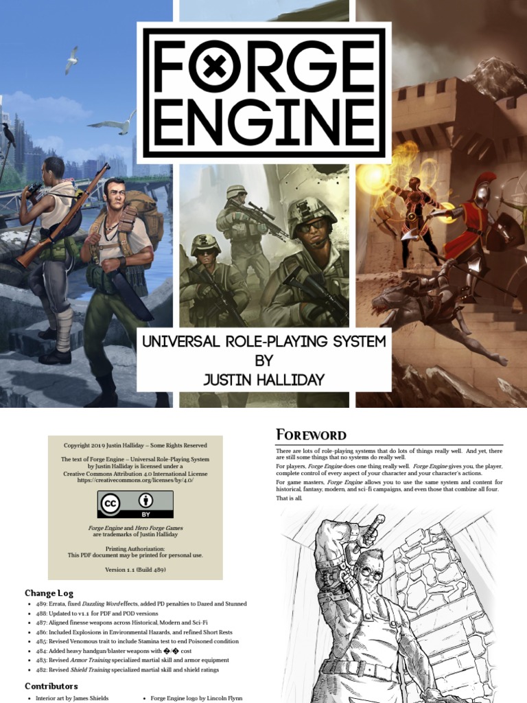 Forge Engine - Universal Role-Playing System - Printer Friendly | PDF ...