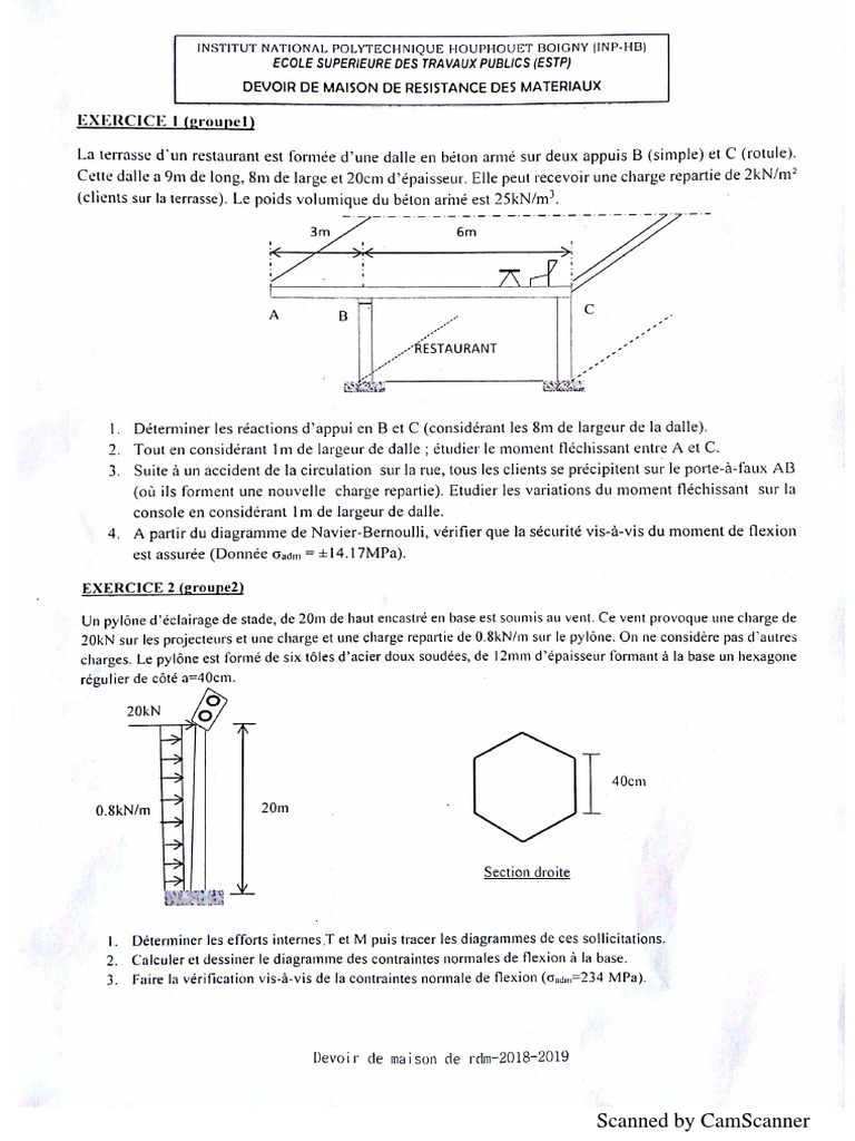 Devoir de Maison RDM | PDF