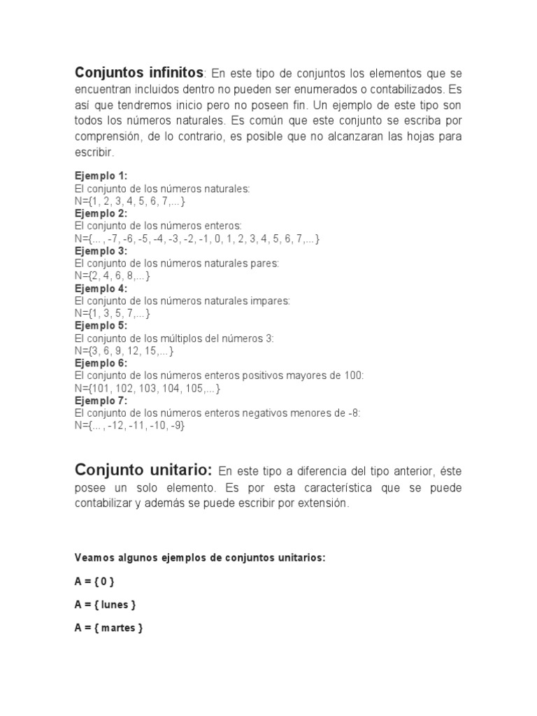 Conjuntos Infinitos | PDF | Conjunto (Matemáticas) | Número natural