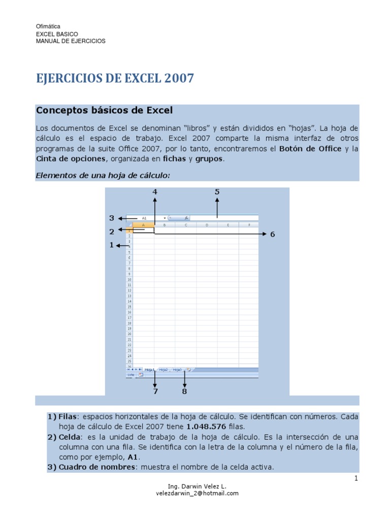 Ejercicios de Excel Basico | PDF | Hoja de cálculo | Hoja de cálculo