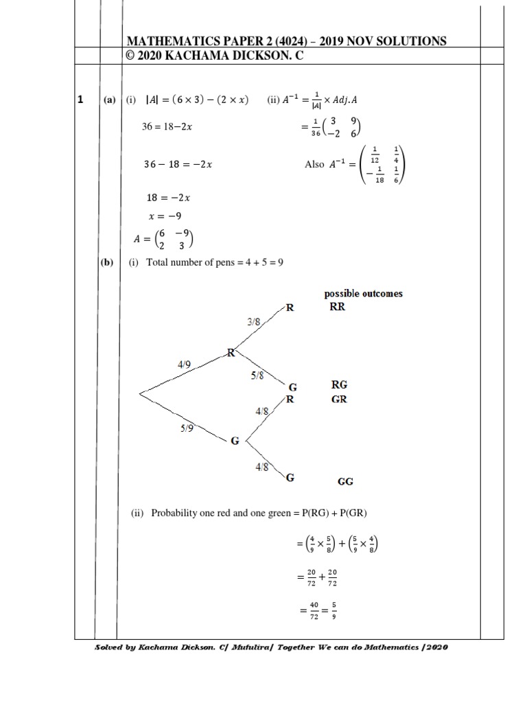 2019 Maths p2 Solutions | Download Free PDF | Algebra | Mathematical ...