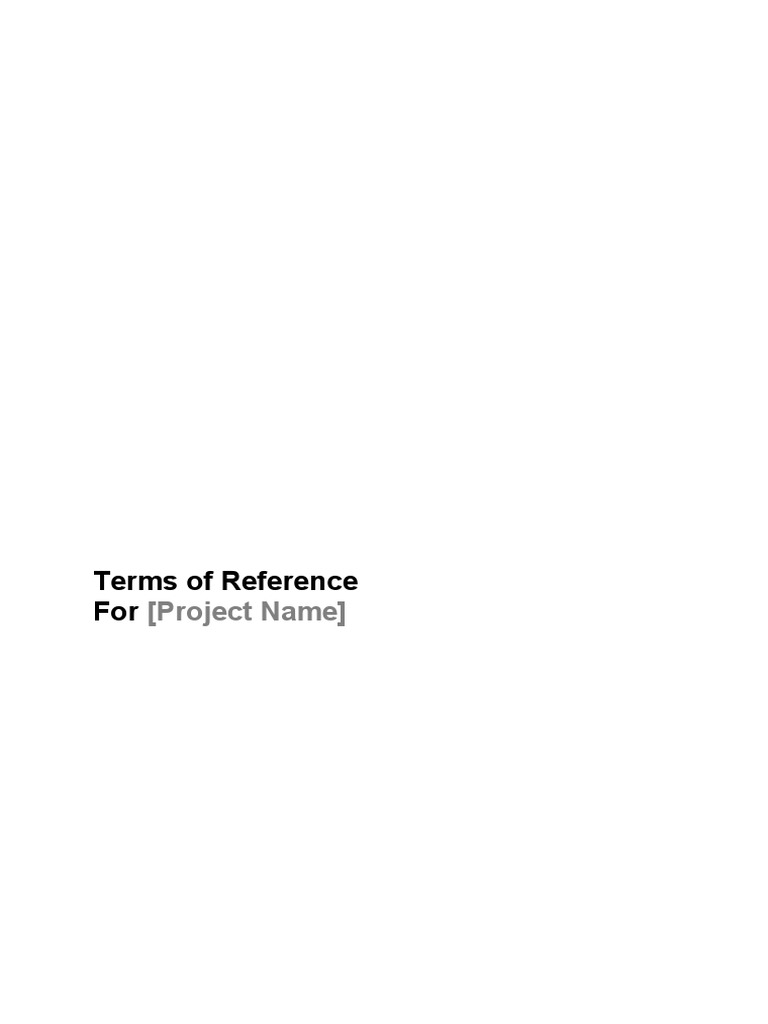 Terms of Reference For: (Project Name) | PDF | Project Management ...