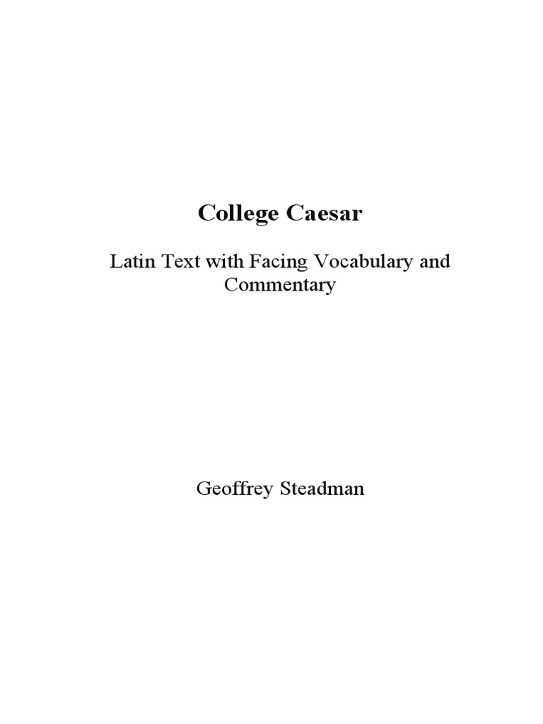 College Caesar: Latin Book | PDF | Augustus | Grammar