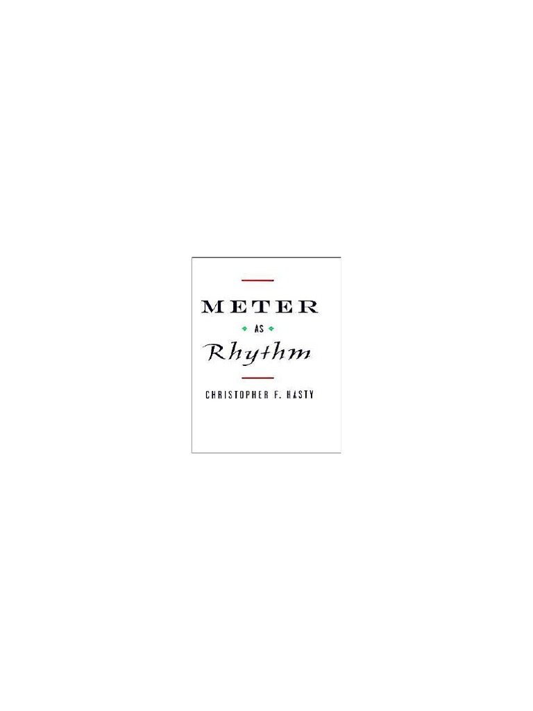 Meter As Rythm Christopher Hasty PDF | PDF | Rhythm | Time