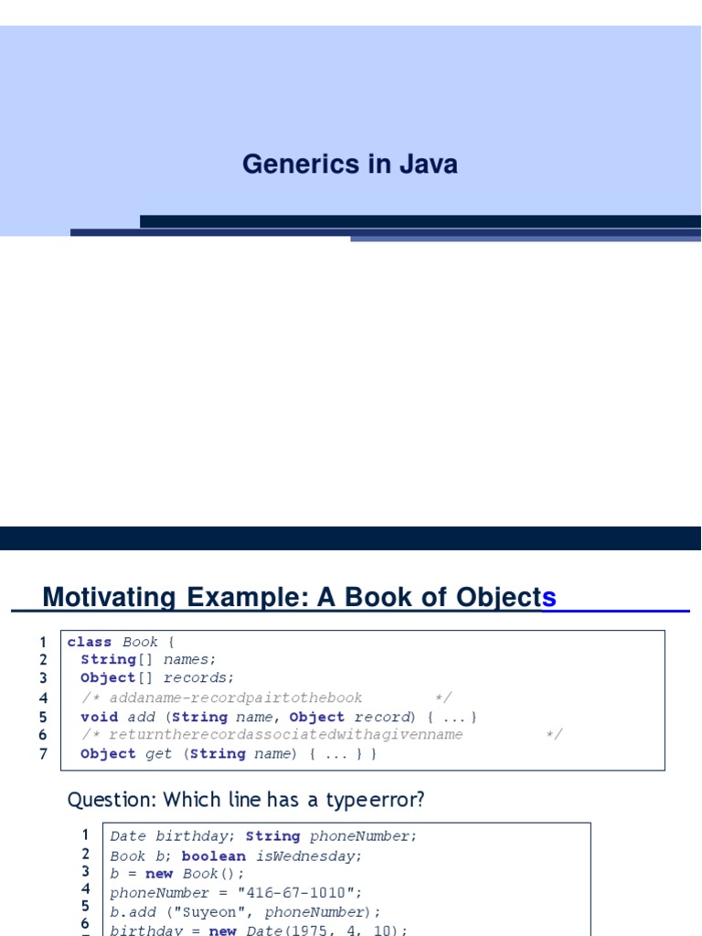 Generics in Java | PDF | Parameter (Computer Programming) | Method ... Generics in Java | PDF | Parameter (Computer Programming) | Method ...