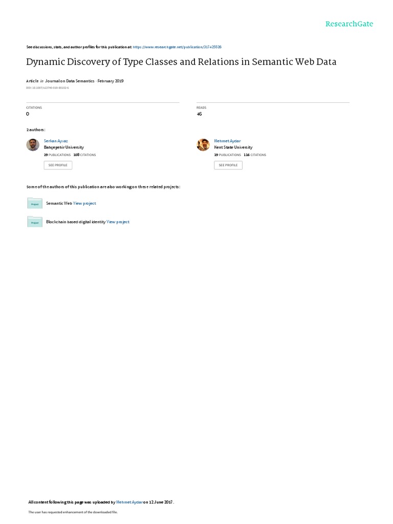Dynamic Discovery of Type Classes and Relations in Semantic Web Data ...