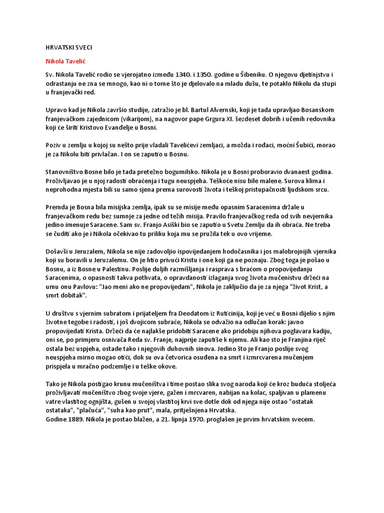 Hrvatski Sveci | PDF