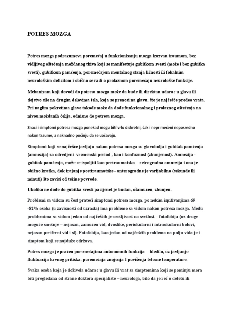 Potres Mozga | PDF