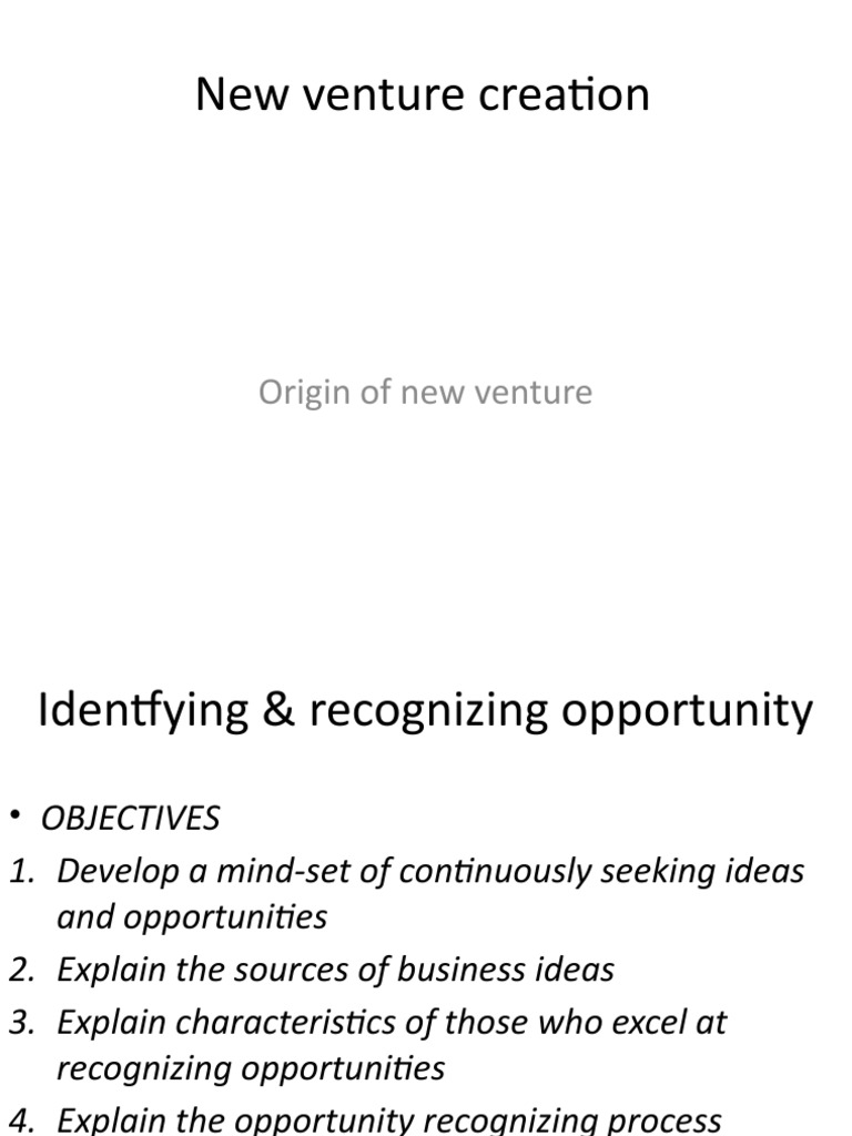 New Venture Creation | PDF | Entrepreneurship | Leadership