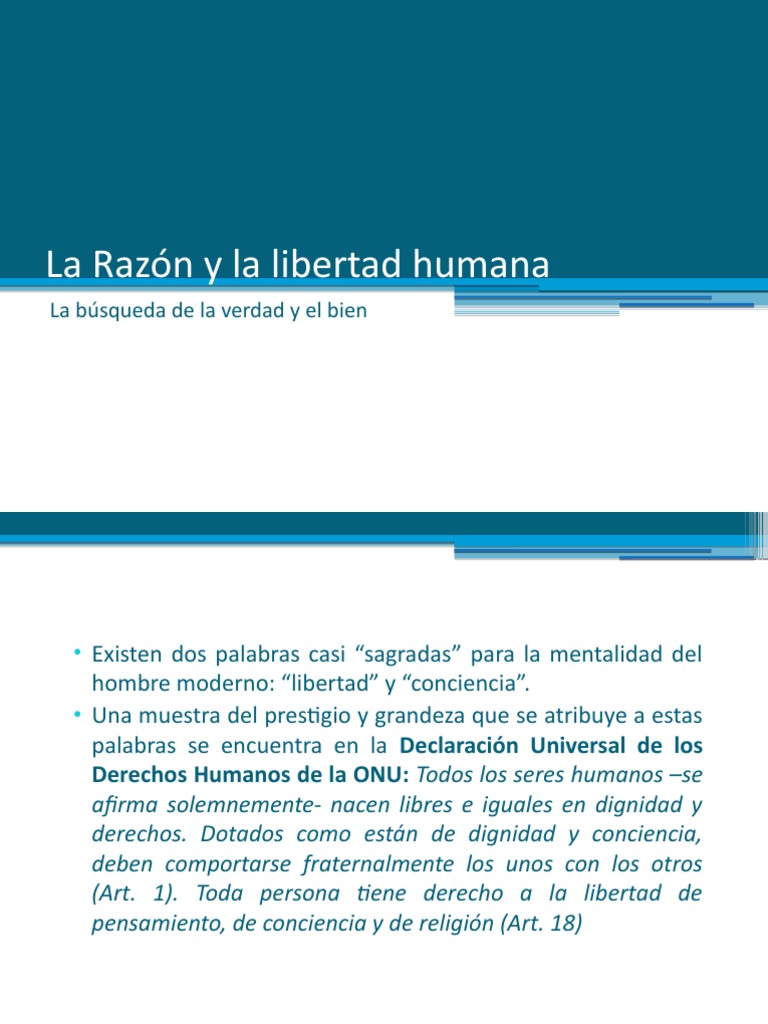 La importancia de la libertad y la conciencia para la vida moral del ser humano | PDF | Libertad ...