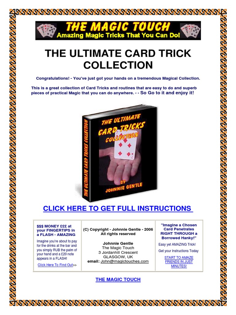 Ultimate Card Tricks PDF | PDF | Magic (Illusion) | Leisure