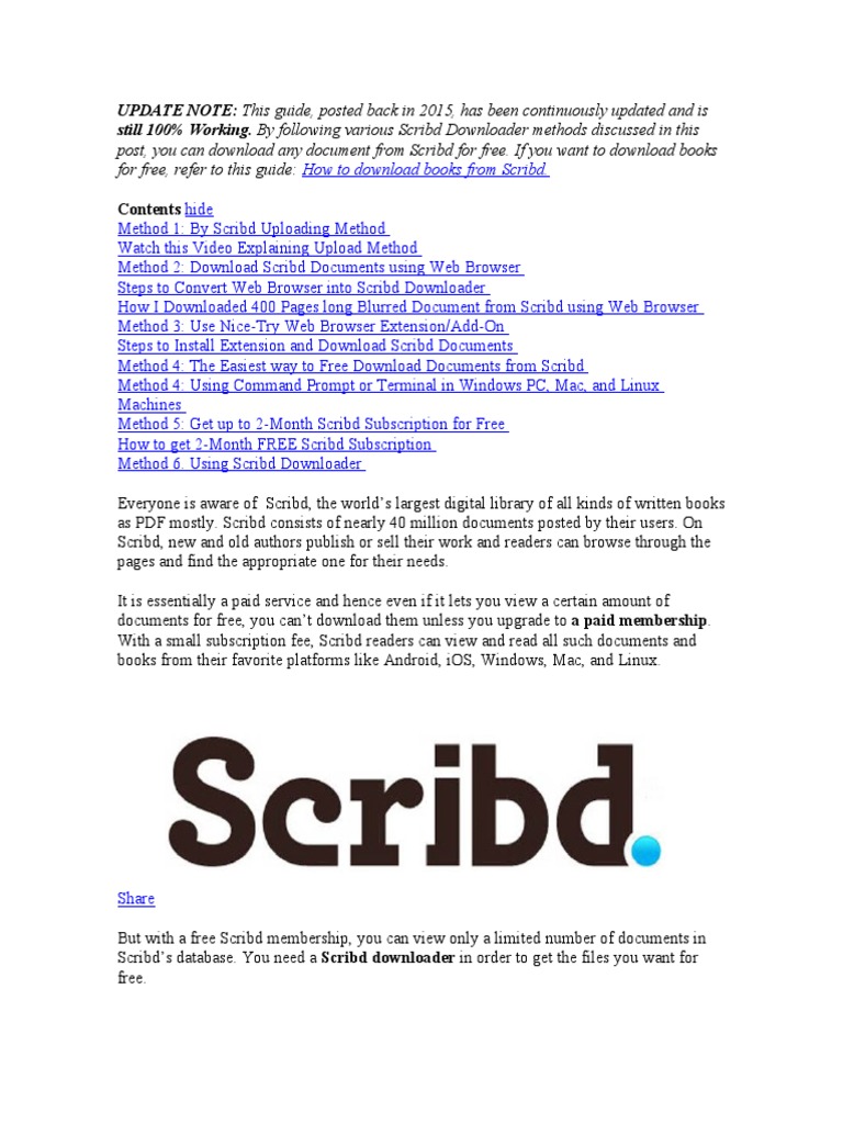 Post, You Can Download Any Document From Scribd For Free. If You Want ...