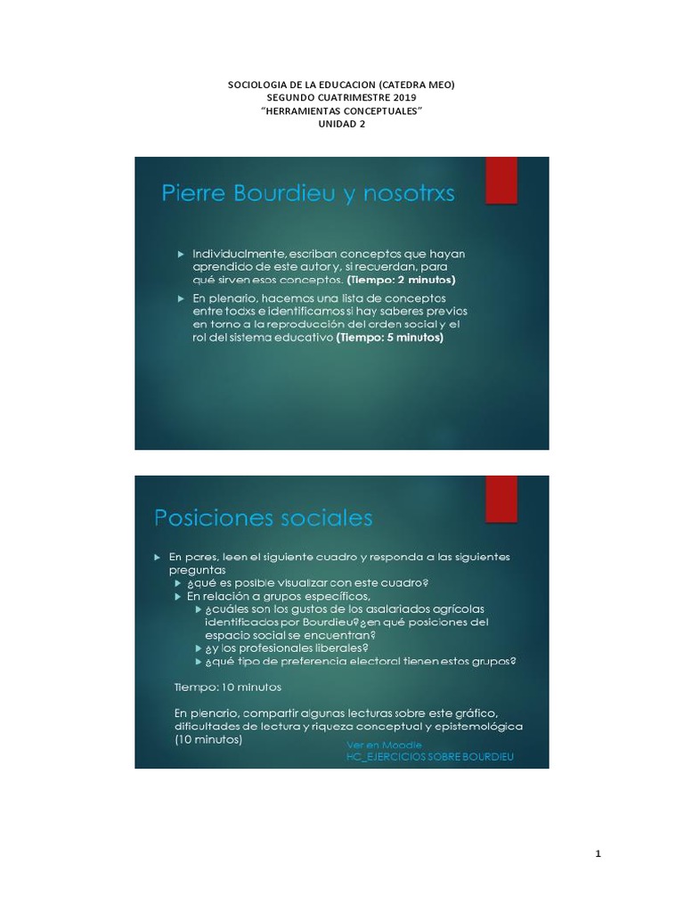 Ejercicios Sobre Bourdieu | PDF