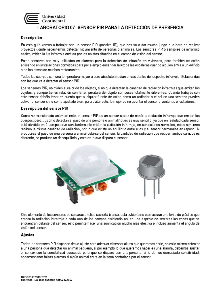 Sensor PIR Arduino Detección Presencia | PDF | Infrarrojo | Relé