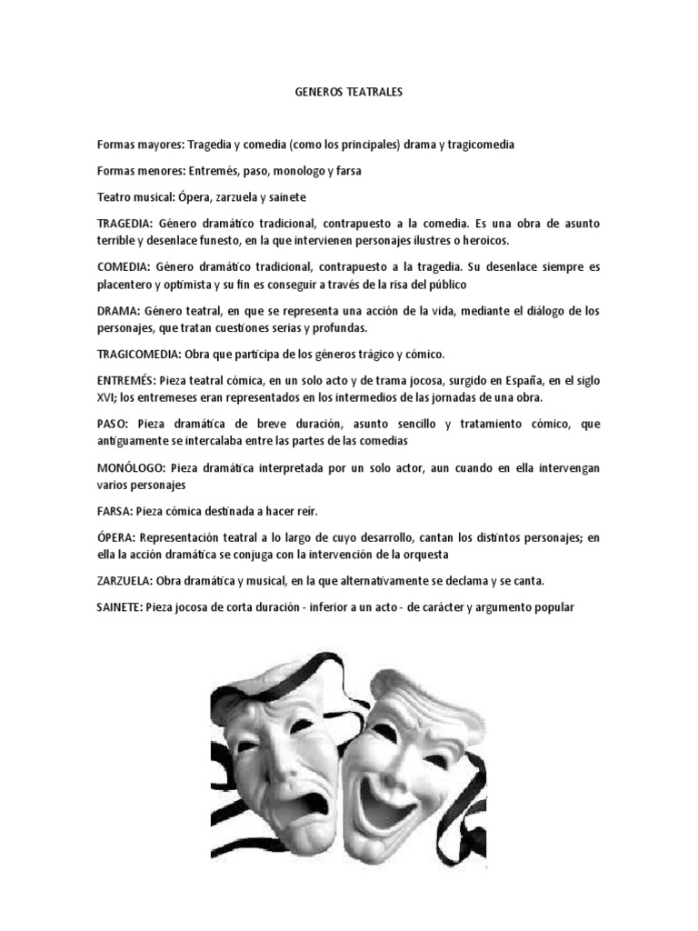Clasificación de géneros teatrales | PDF | Poesía | Clásicos