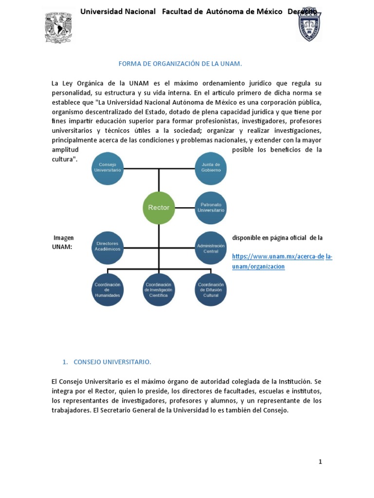 Forma de Organizacion de La Unam | PDF | Universidad | México