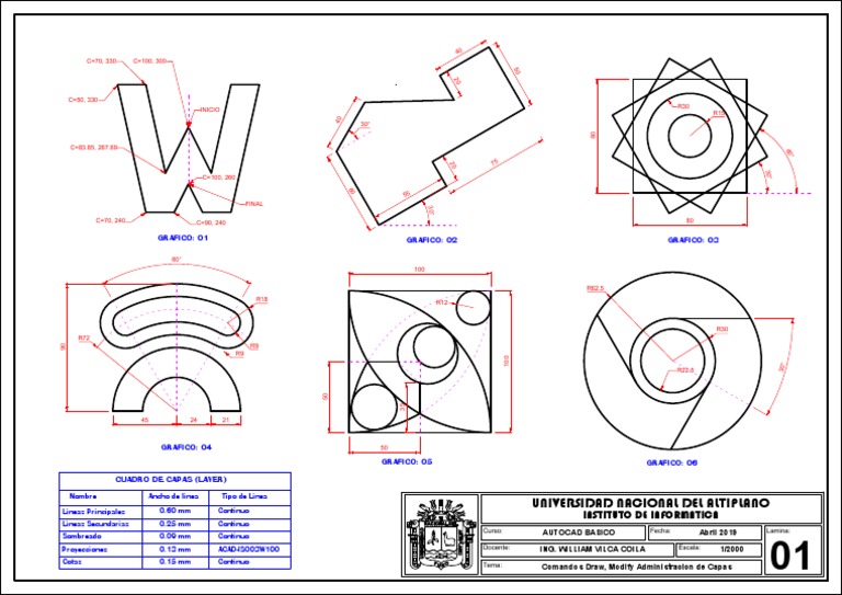 Lineas y Capas en AutoCAD Básico | PDF