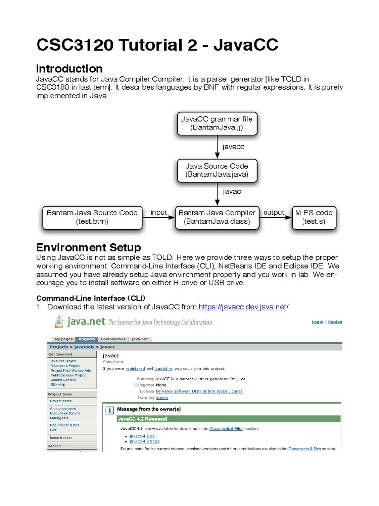 Csc3120 Tutorial 2 - Javacc: Javacc Grammar File (Bantamjava - JJ ...