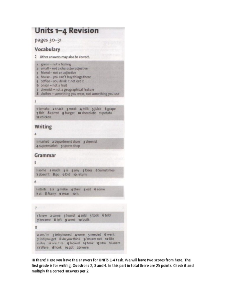 Units 1 - 4 Revision | PDF