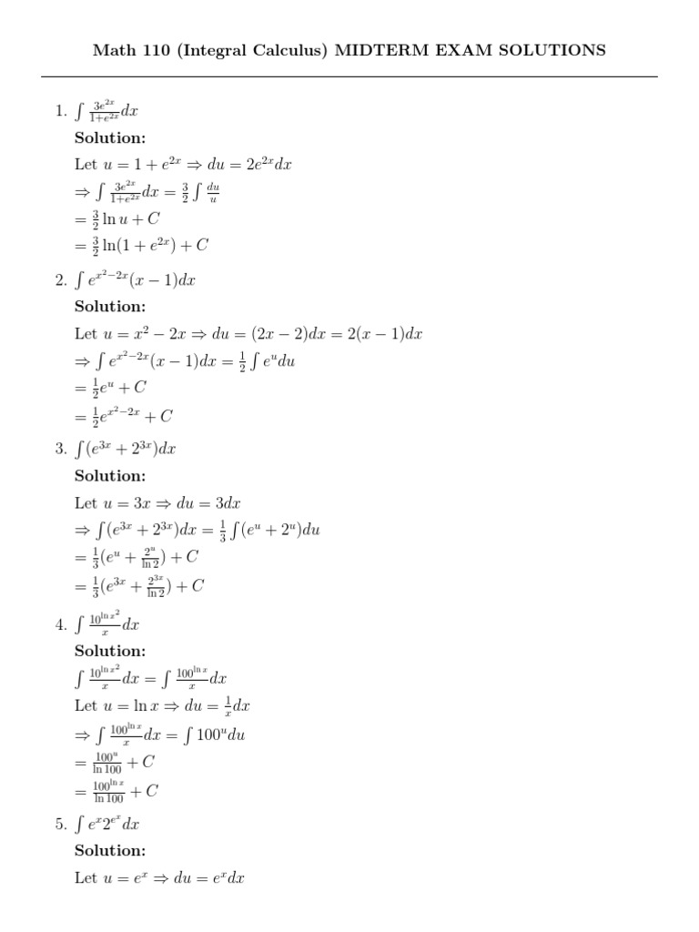 Math 110 Midterm Exam Solutions | PDF | Arithmetic | Mathematical Objects