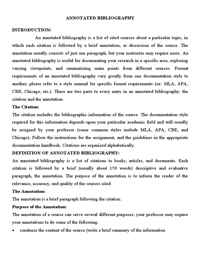 Annotated Bibiliography | PDF | Citation | Bibliography