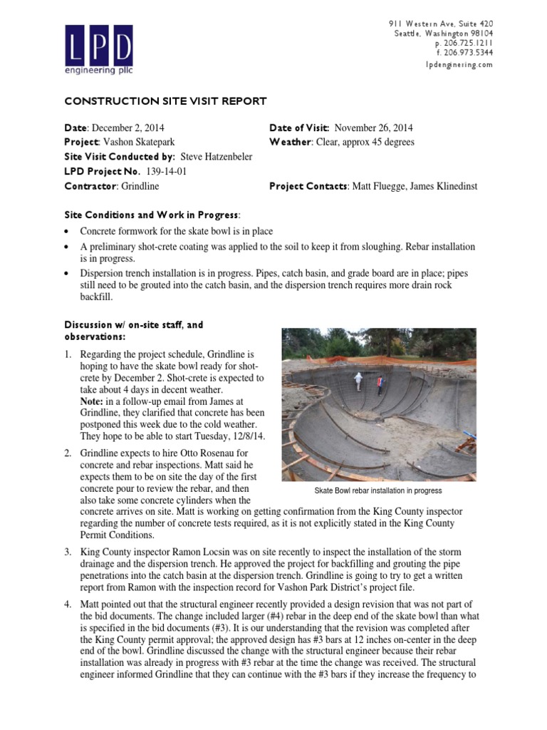 2014-11-26 Construction Site Visit RPT | PDF | Storm Drain | Civil ...