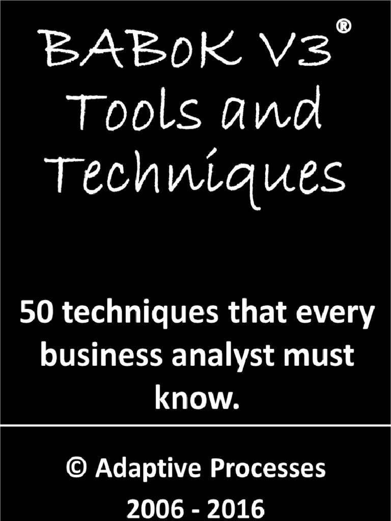BABoK V3 Techniques PDF | PDF | Business Analysis | Market Analysis