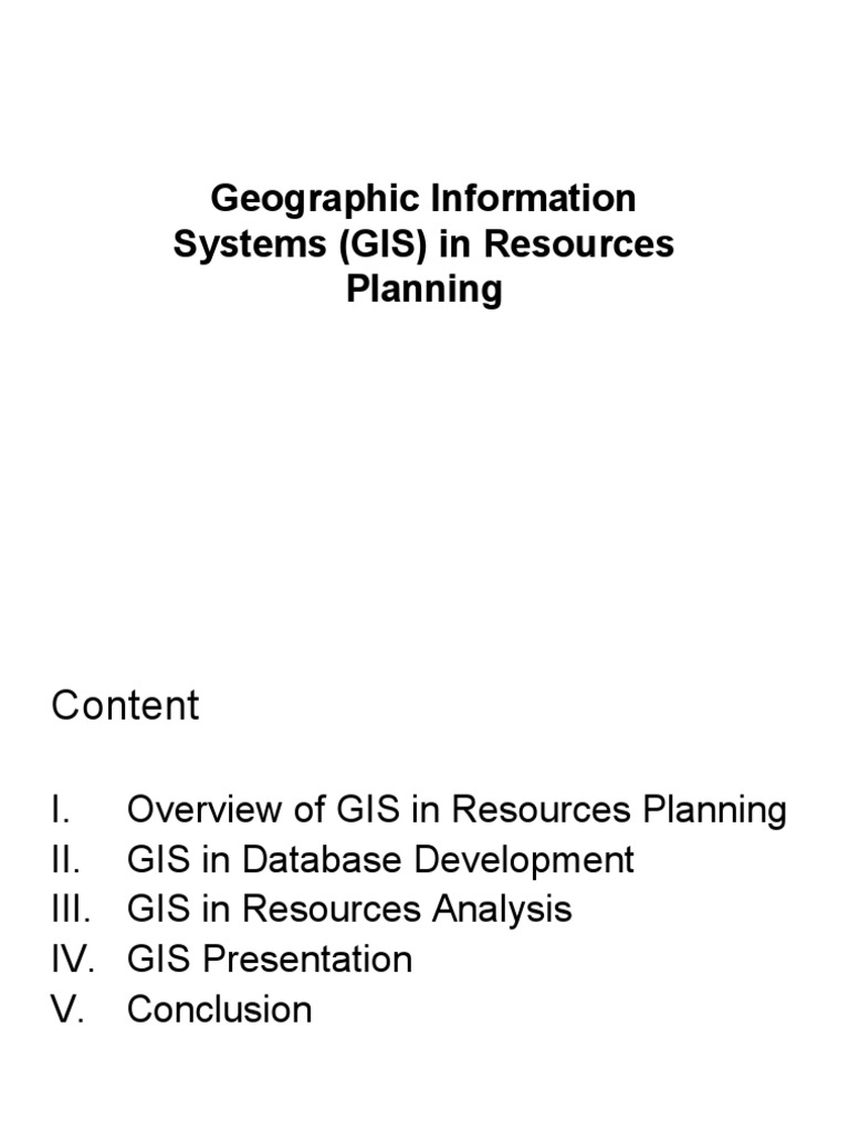GIS in Resource Planning & Analysis | PDF | Geographic Information ...
